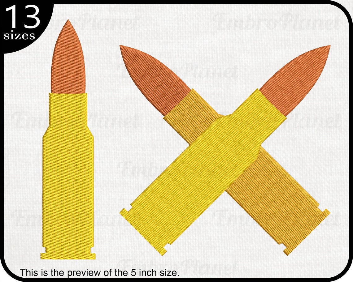 Bullets - Files for Embroidery Machines - Dst Pes Exp Jef Pcd Pcs Pec ...
