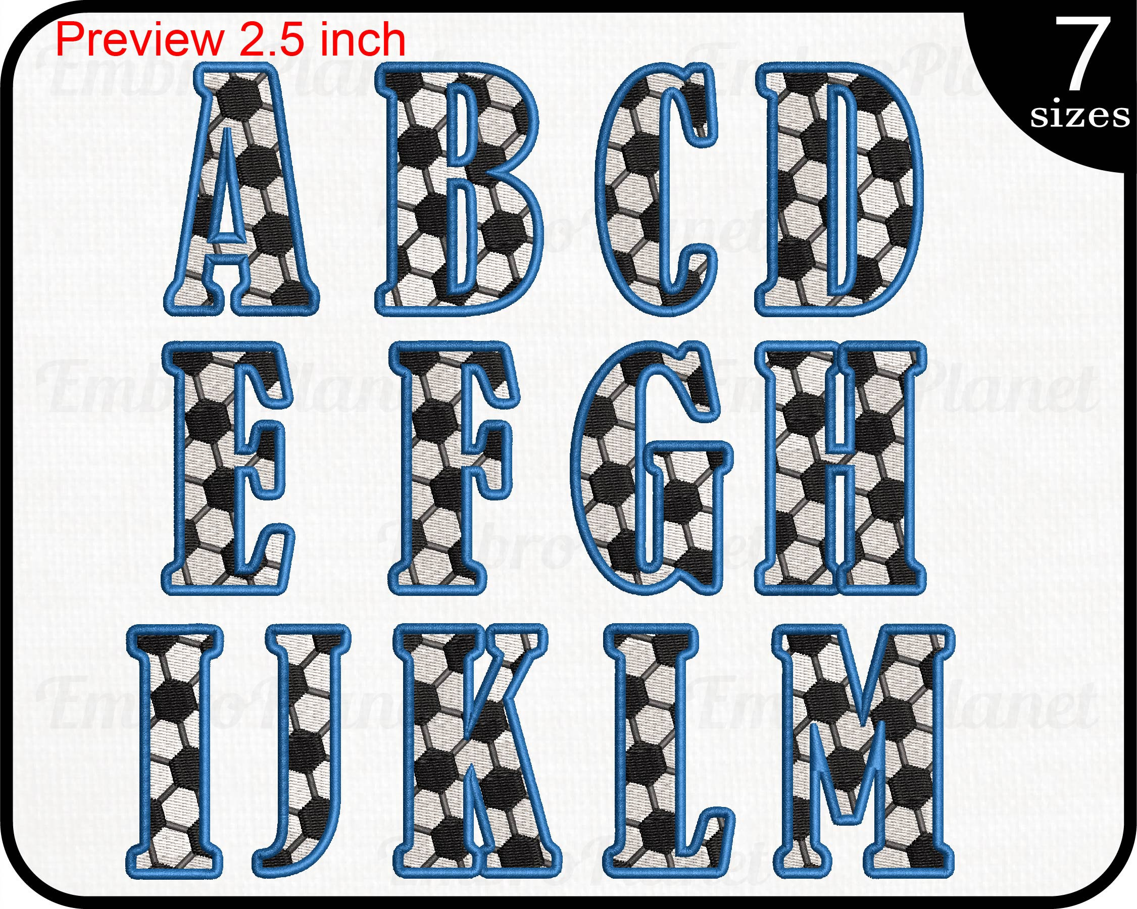 Embroidery Files - Soccer Font A-to-m - Embroidering Machine 1779x - Etsy