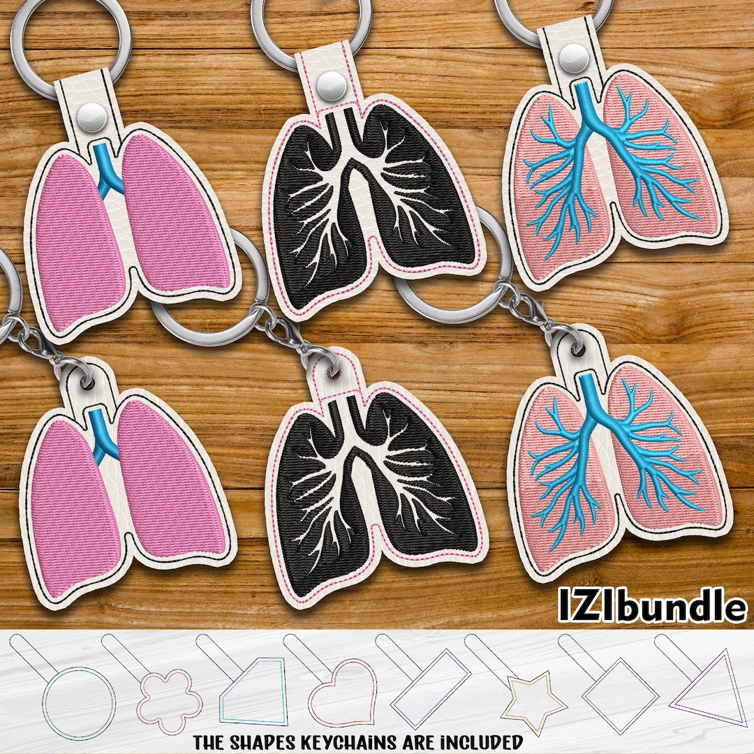 Lungs Snap Eyelet Keychain Key Fob Tab - Designs for Embroidery Machine ...