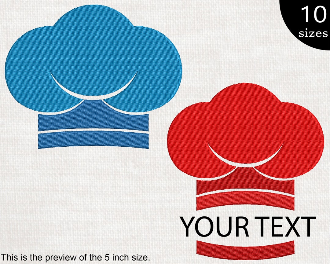 Chef Hat Files for Embroidery Machines Dst Pes Exp Jef Pcd Pcs Pec Vip ...