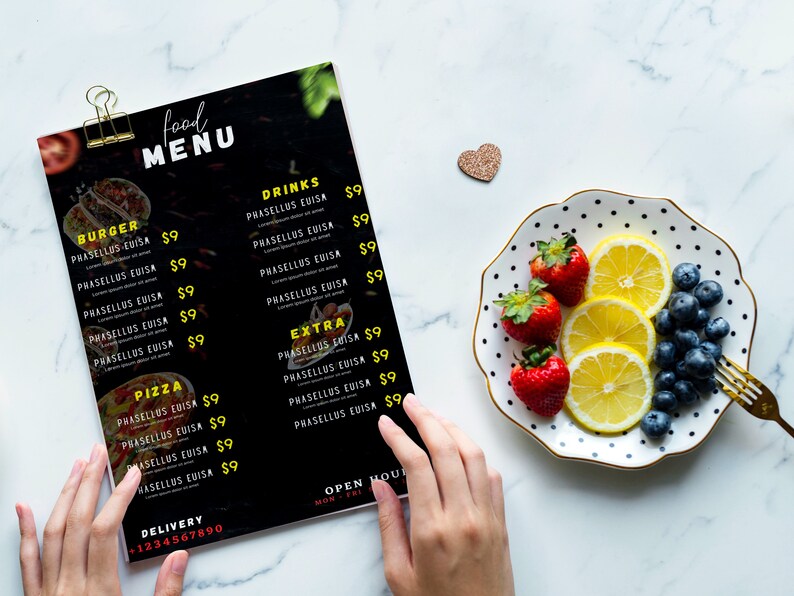 Editable Food Menu Template Template Design for Restaurant - Etsy