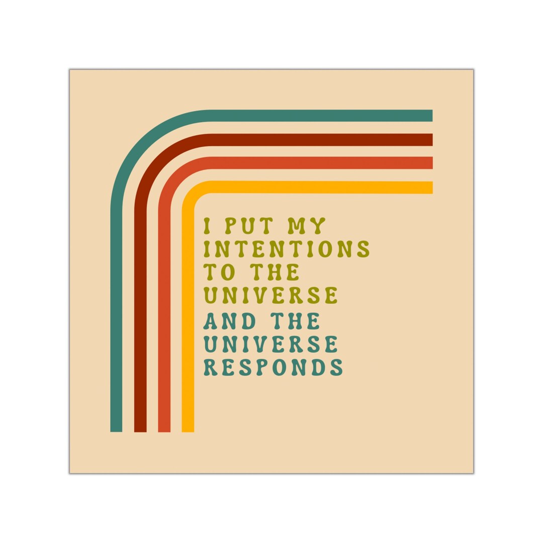 Intention 70s Inspired Vinyl Sticker - Etsy