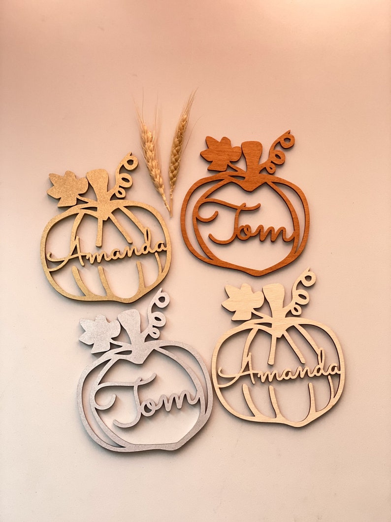 Thanksgiving Place Cards Pumpkin Name Cards Thanksgiving Table Decor ...