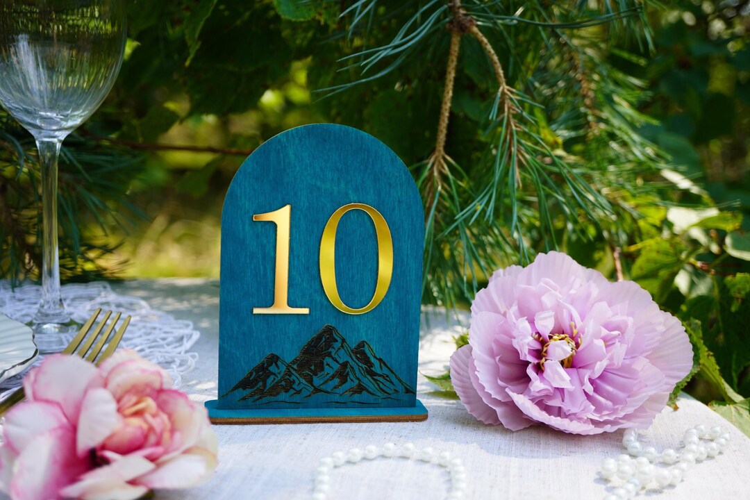 Table Numbers for Wedding Reception, Mountain Table Numbers Table Signs ...