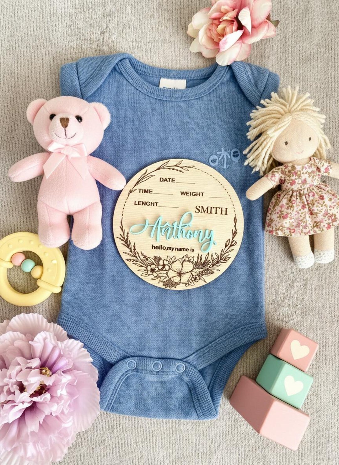 Personalized Baby Name Announcement Sign Engraved Hospital Baby Name ...