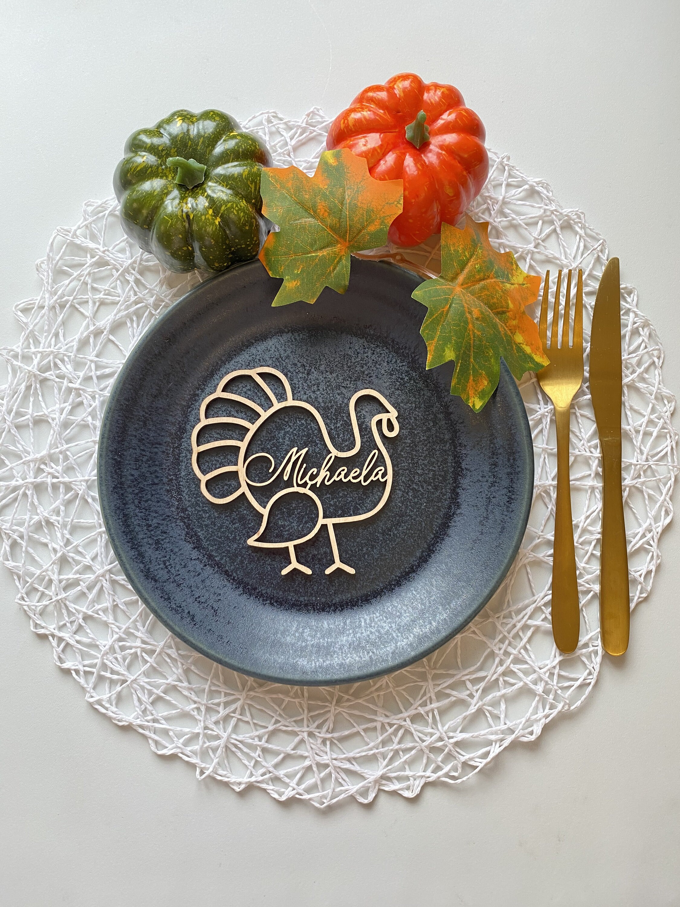 Thanksgiving Place Cards ,thanksgiving Table Decor Laser Cut Names ...