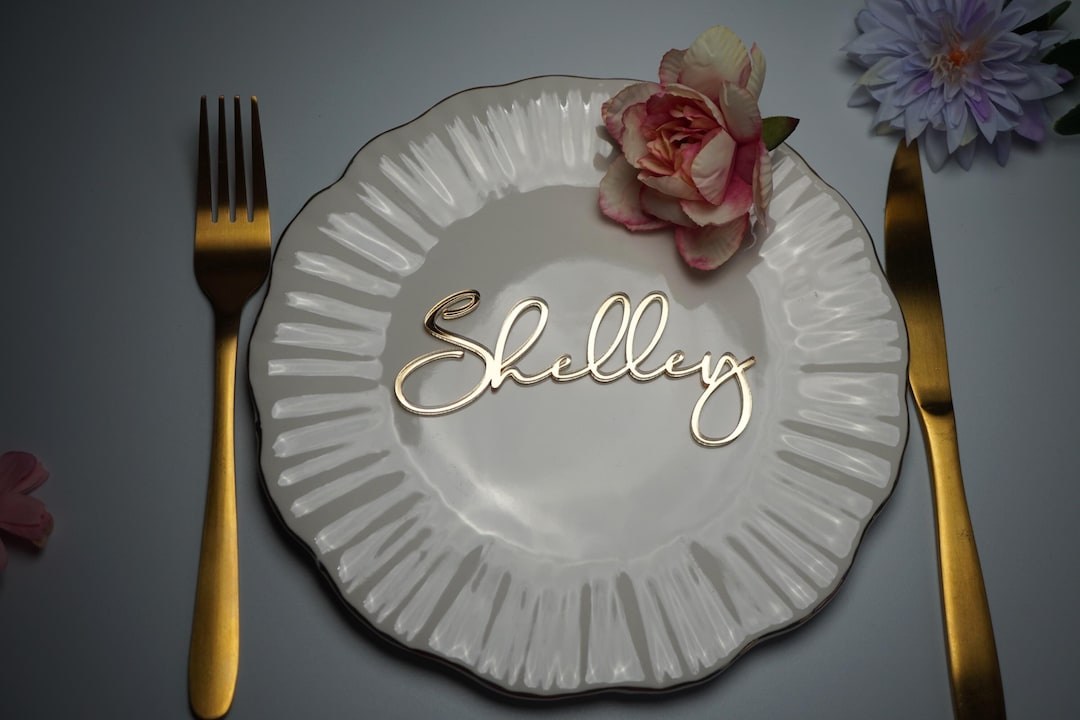 Gold Mirror Place Cards Custom Laser Cut Names CUSTOM Event Acrylic ...