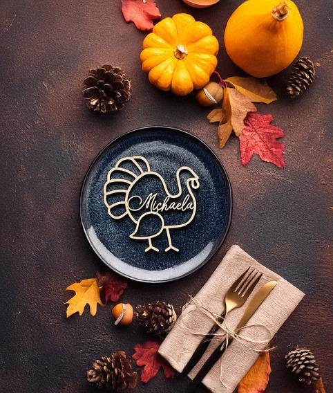 Thanksgiving Place Cards ,thanksgiving Table Decor Laser Cut Names ...