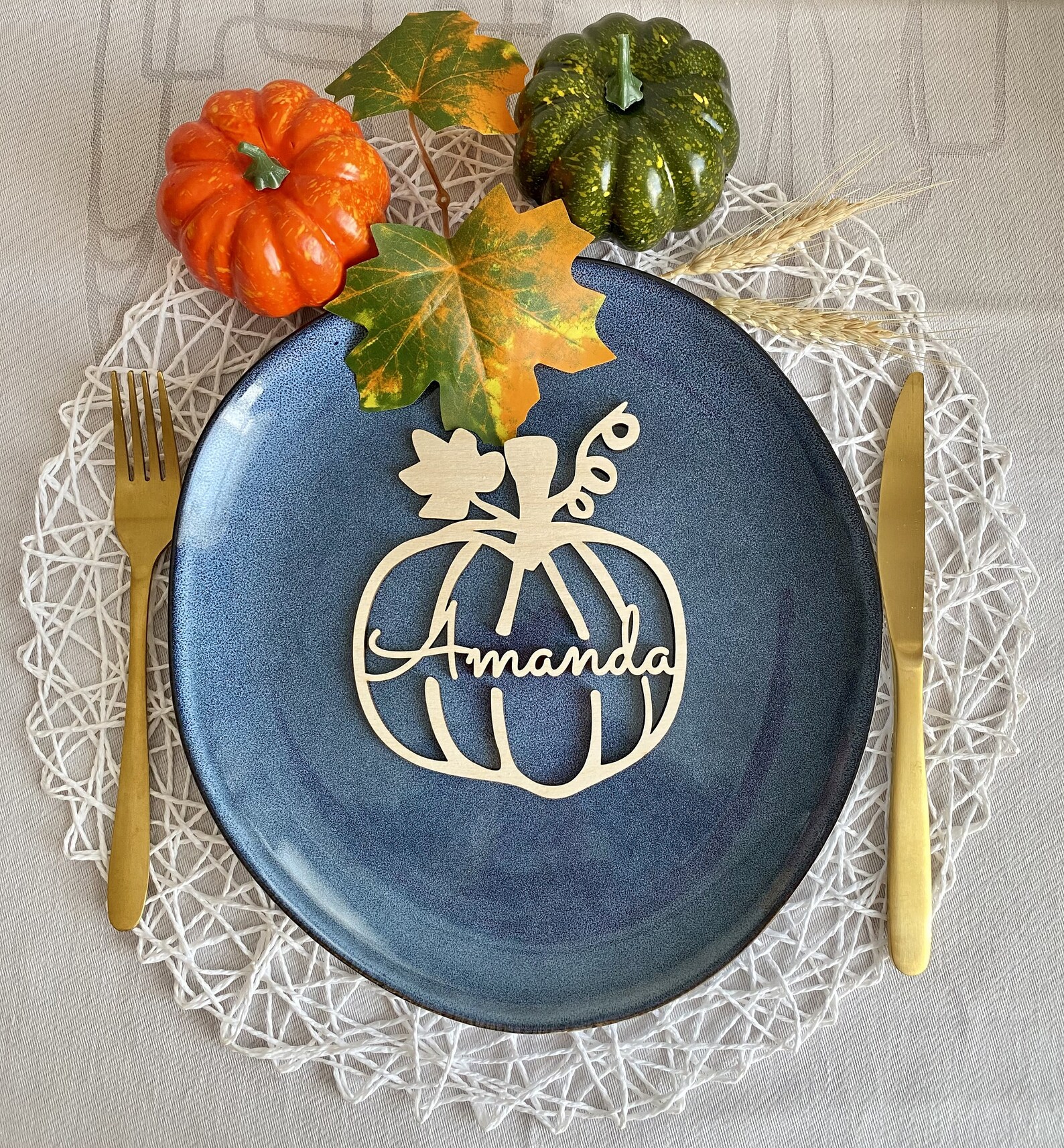 Thanksgiving Place Cards Pumpkin Name Cards Thanksgiving Table Decor ...