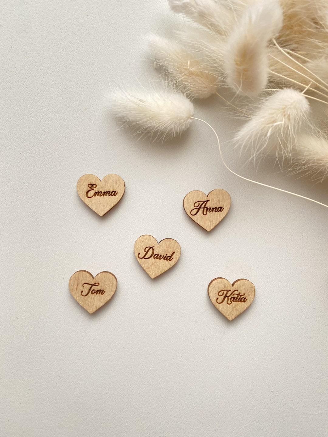 Wooden Heart Name Tag , Wedding Tags Gift Tags Engraved Heart Name Tag ...