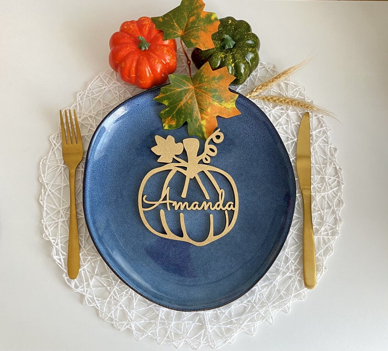 Thanksgiving Place Cards Pumpkin Name Cards Thanksgiving Table Decor ...