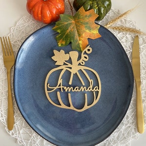 Thanksgiving Place Cards Pumpkin Name Cards Thanksgiving Table Decor ...