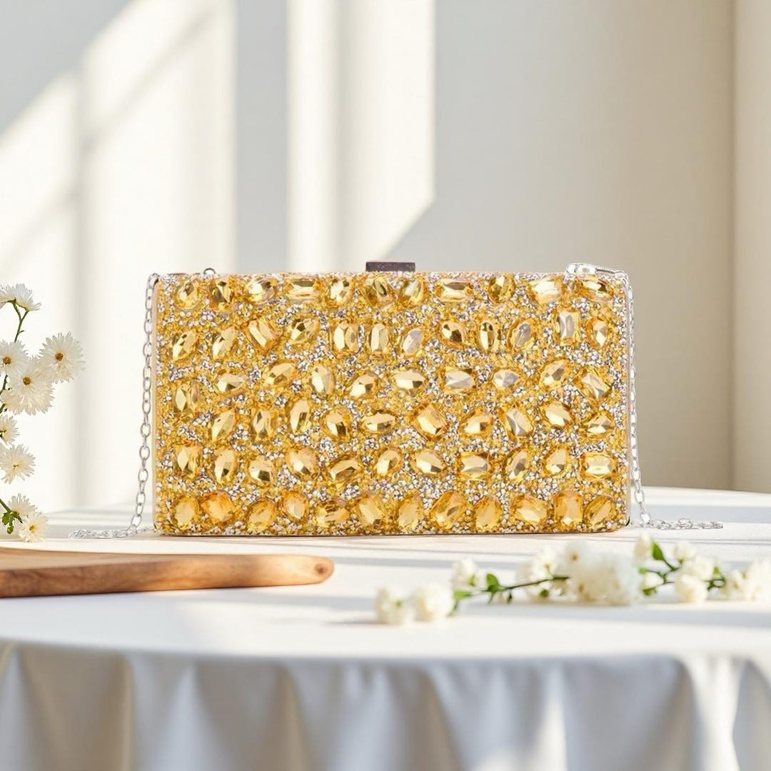 Square Rhinestone Evening Bag | Chic Party Clutch - Etsy