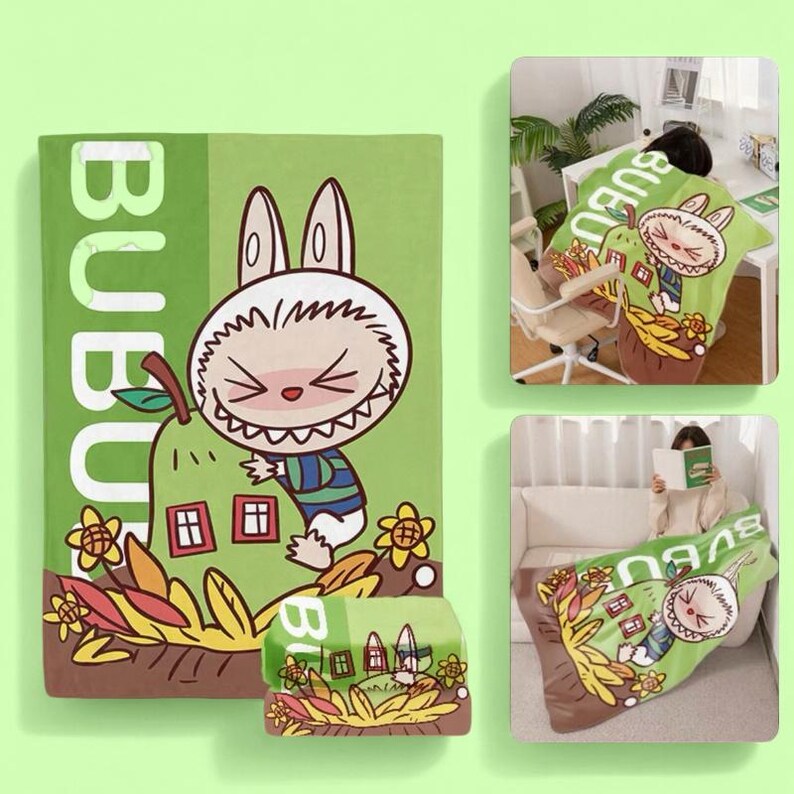 Custom Blanket – Soft Plush Throw With Cute Labubu Character ...
