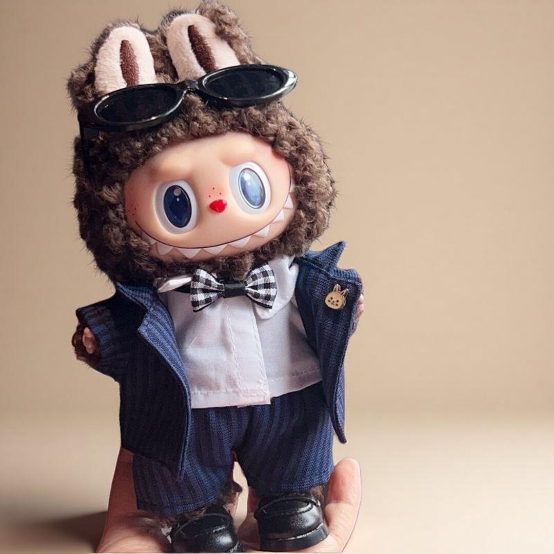 Handmade Navy Blue Doll Suit: Classic Formal Outfit for Labubu - Etsy