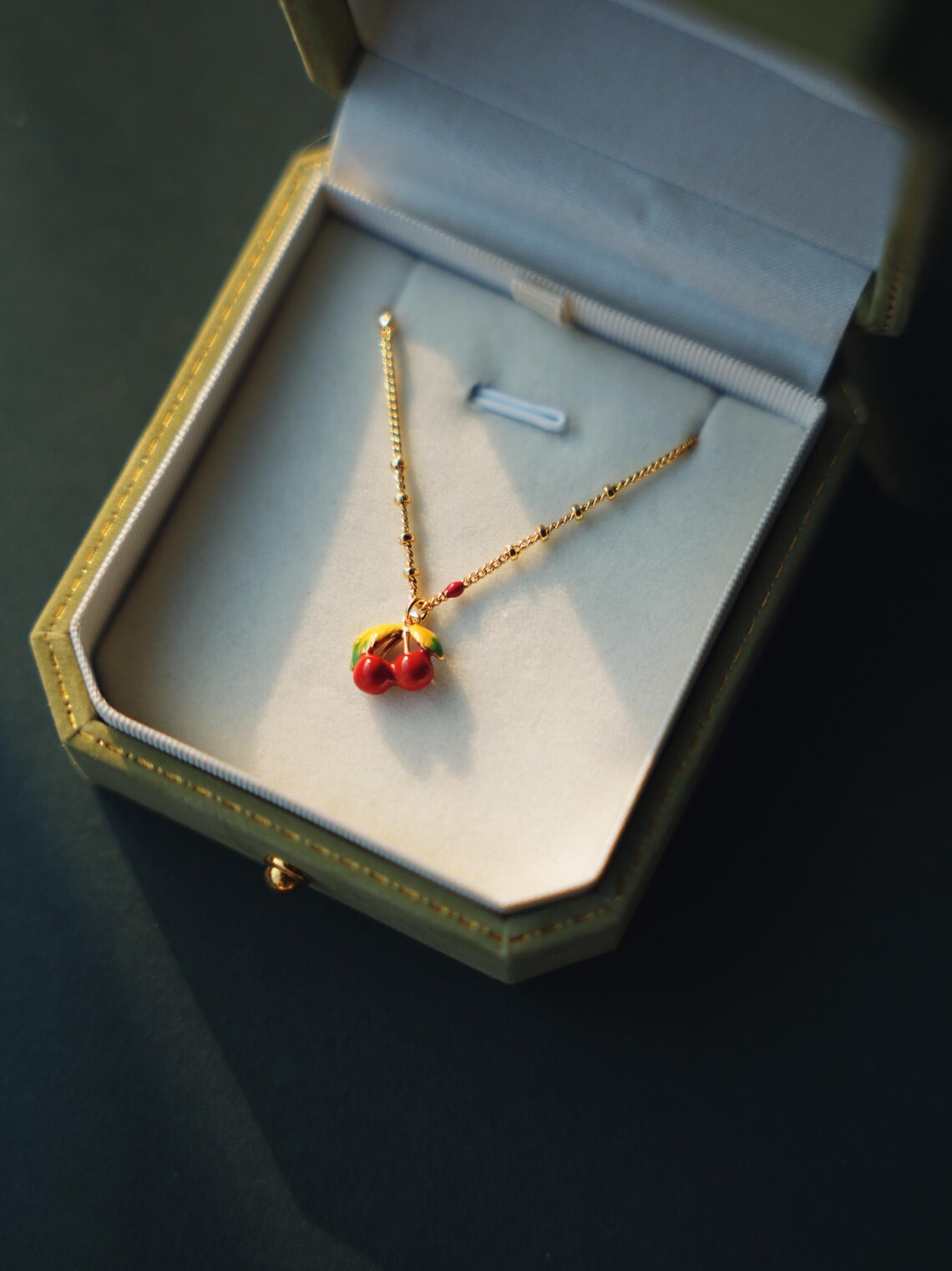 Handmade Enamel Cherry Necklace – Sweet & Playful Charm - Etsy