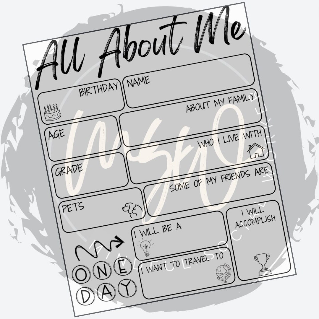 All About Me Worksheets: Getting to Know You - Etsy Australia