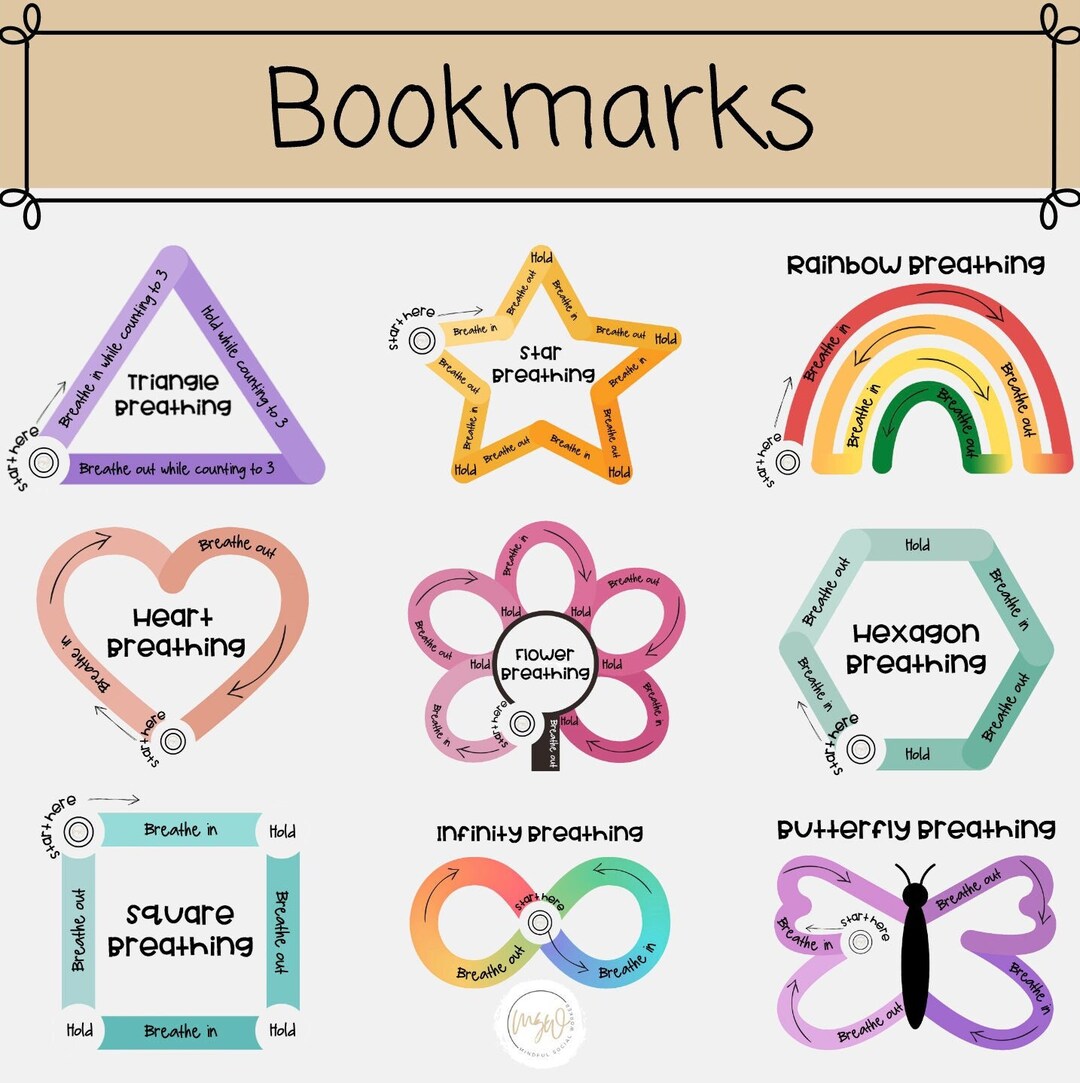 Positive Affirmation & Breathing Strategy Bookmarks - Etsy