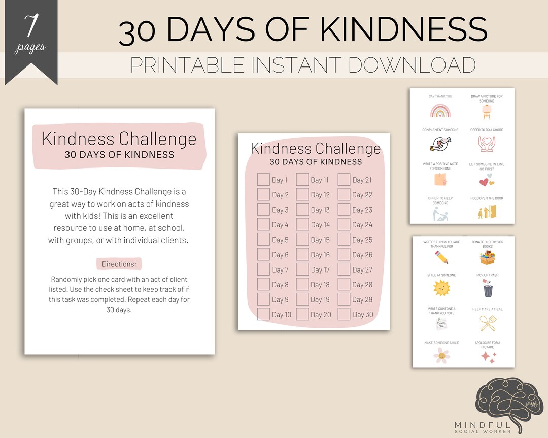 30-day Kindness Challenge Activity - Etsy