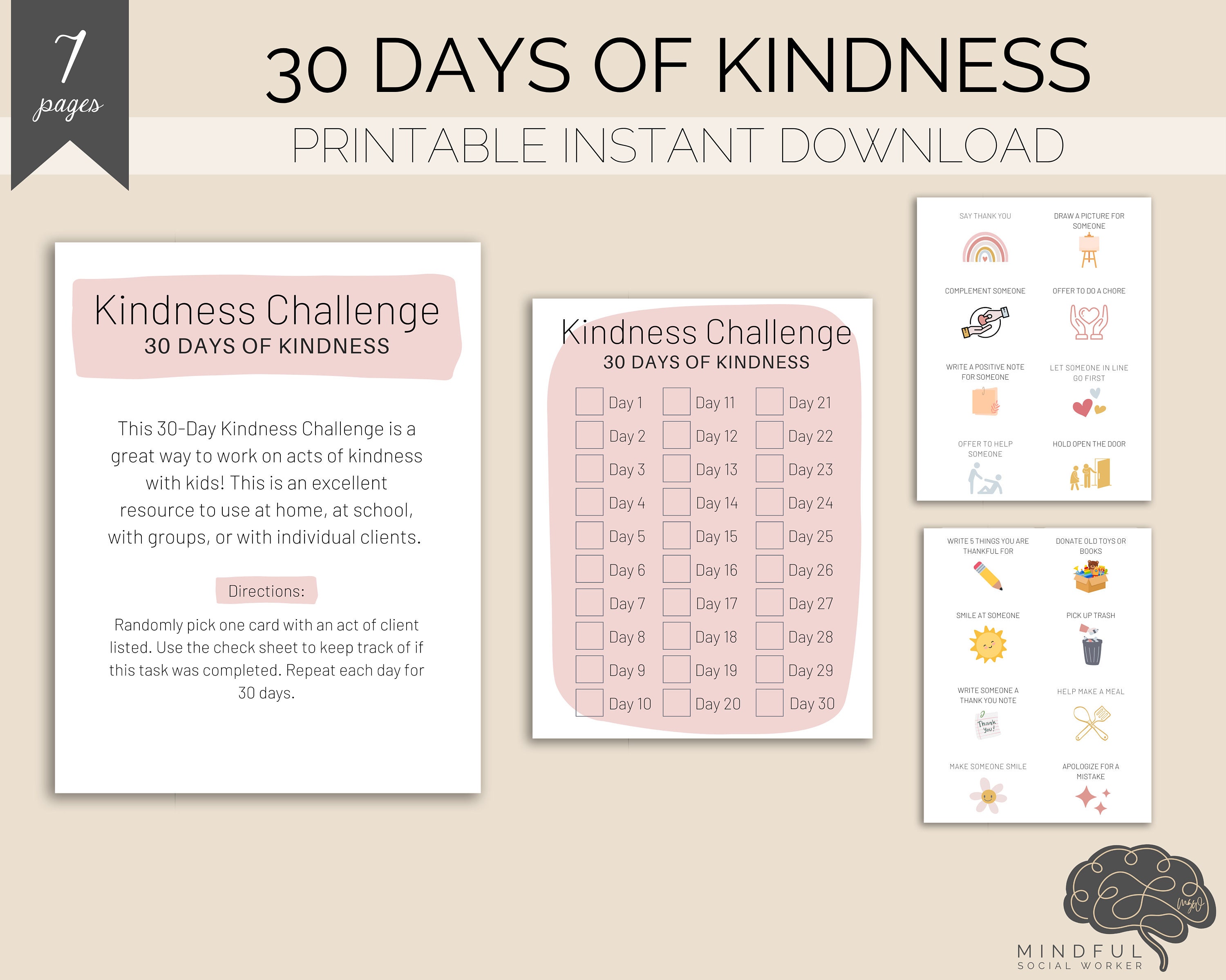 30-day Kindness Challenge Activity - Etsy