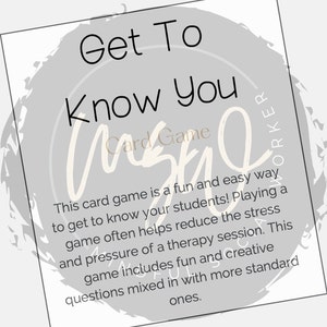 Get to Know You Card Game - Etsy
