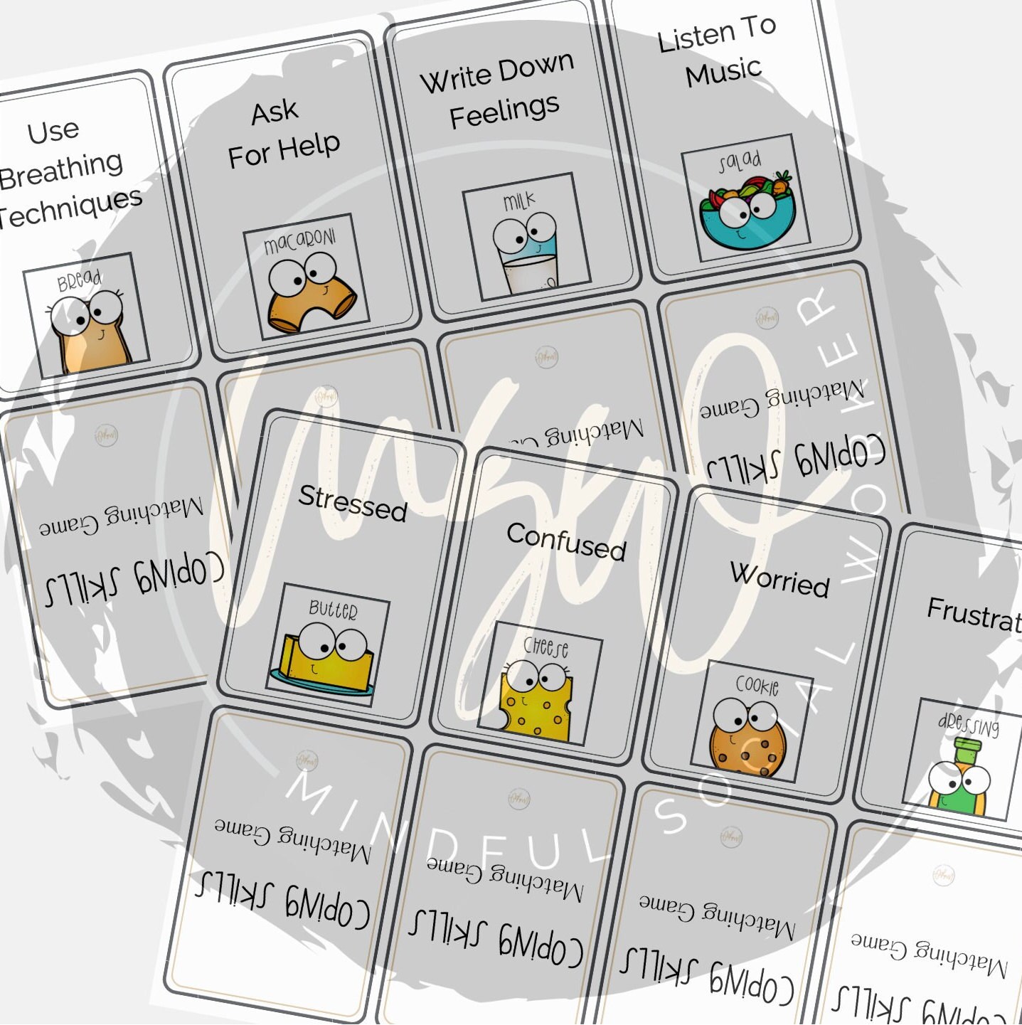 Coping Skills Matching Card Game - Etsy