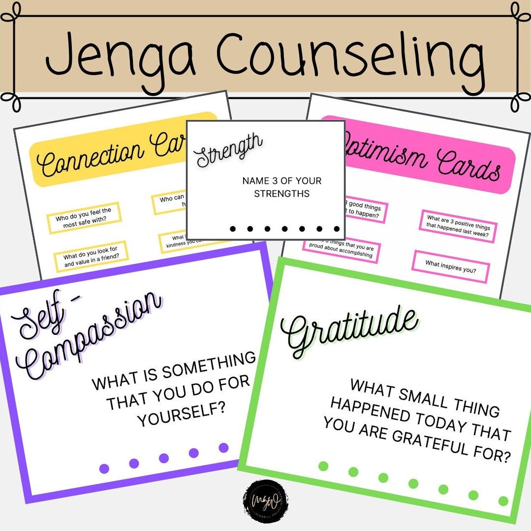 Jenga Counseling Question Cards & Labels - Etsy