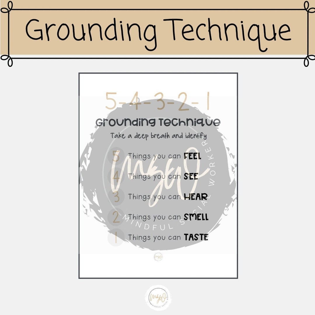 5-4-3-2-1 Grounding Technique Poster & Card - Etsy