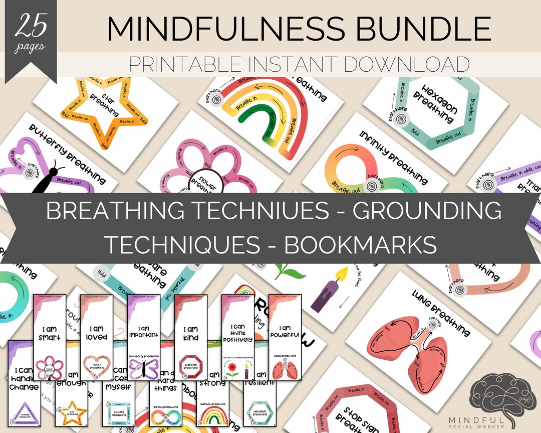 Mindfulness Bundle: Breathing Strategies, Grounding Techniques ...