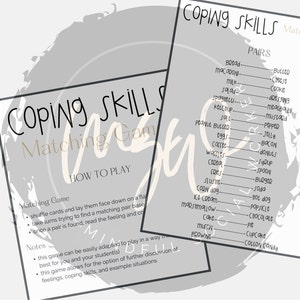 Coping Skills Matching Card Game - Etsy