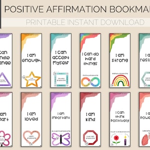 Positive Affirmation & Breathing Strategy Bookmarks - Etsy