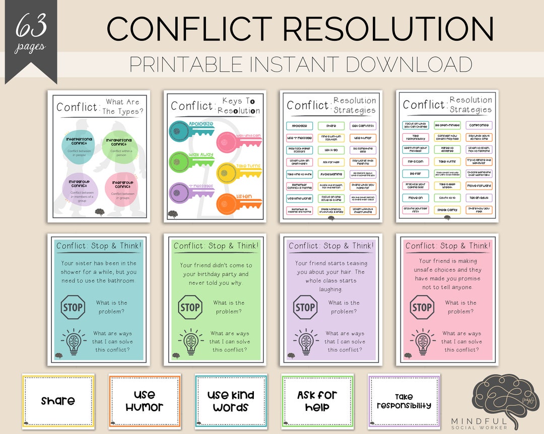 Conflict Resolution Strategies & Cards - Etsy