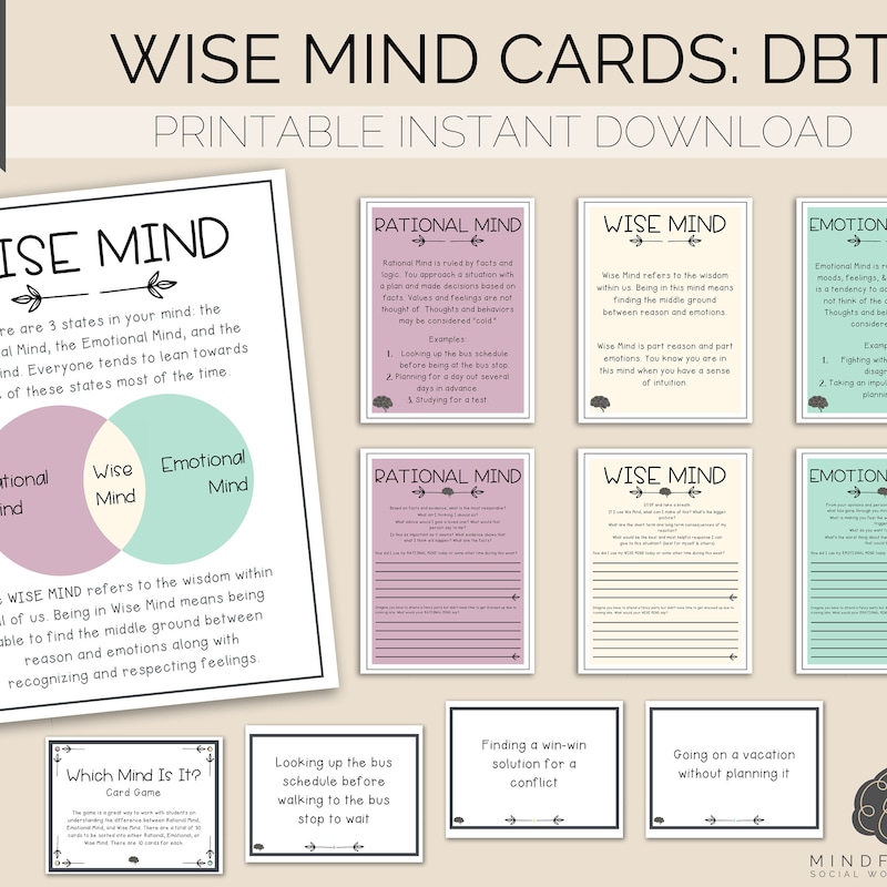 Wise Mind Worksheets - Etsy