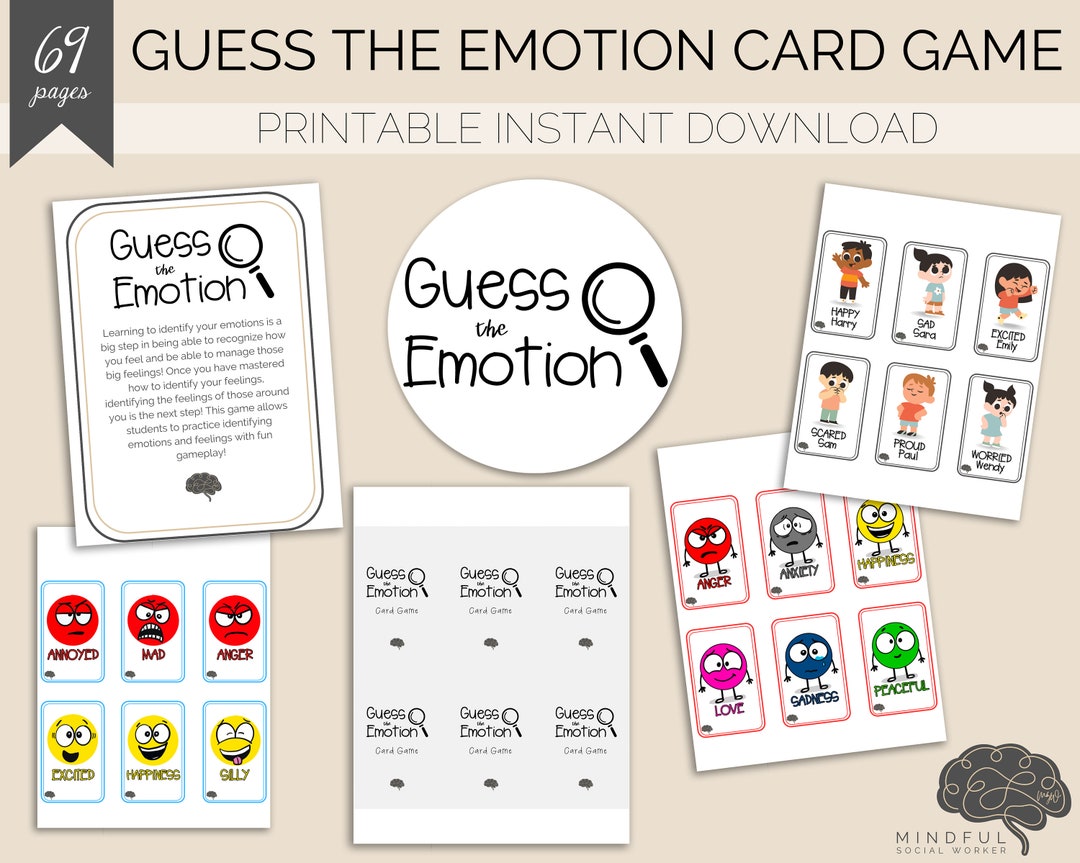 Guess the Emotion Card Game - Etsy
