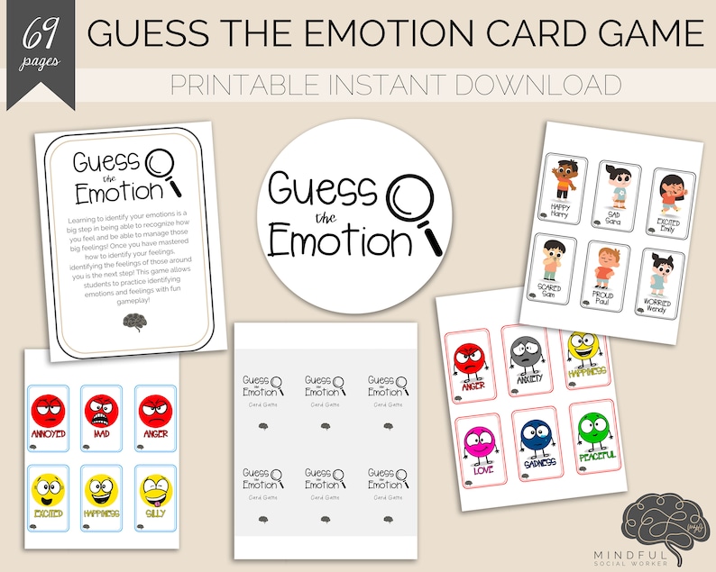 Guess the Emotion Card Game - Etsy