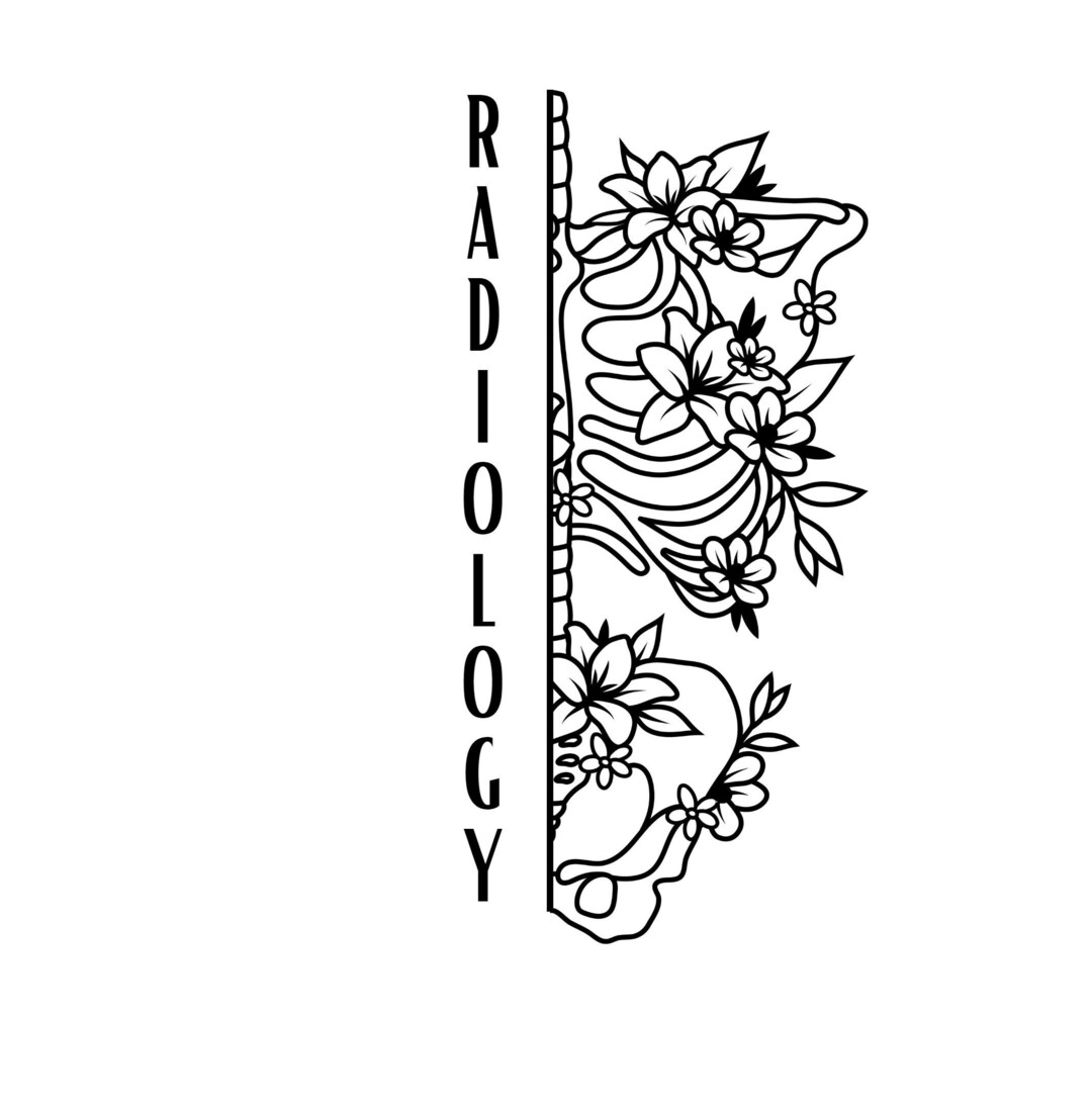 Radiology Floral Skeleton PNG - Etsy
