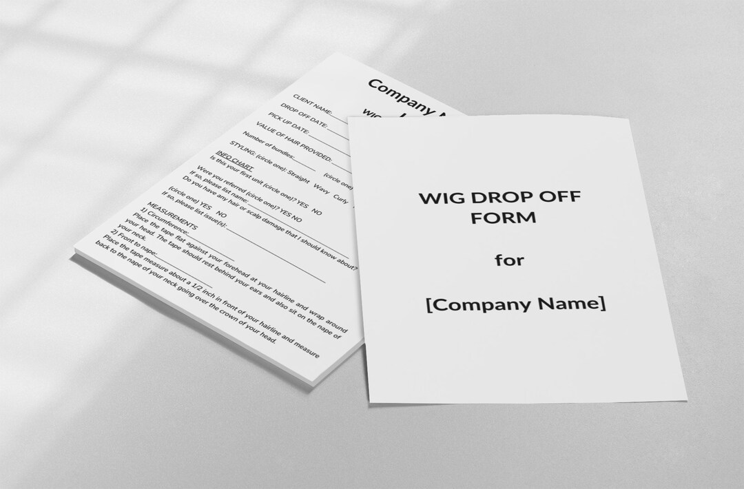 Wig Drop off Form Template - Etsy