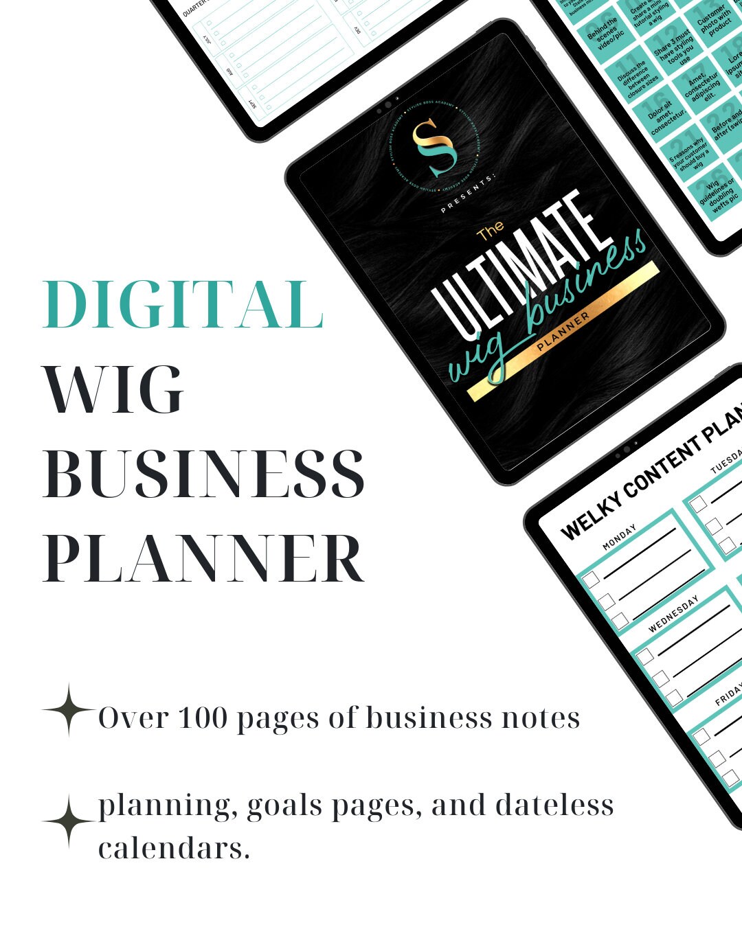 Digital Wig Business Planner - Etsy
