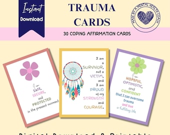 Trauma Affirmation Coping Statement Cards, Suffering Healing Cards ...