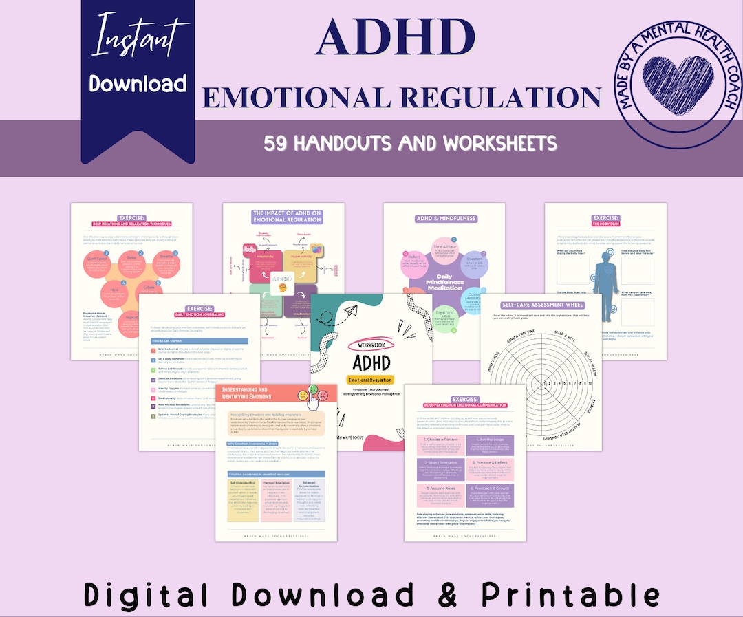 ADHD Emotional Regulation Workbook for Teen Mental Health, Emotional ...