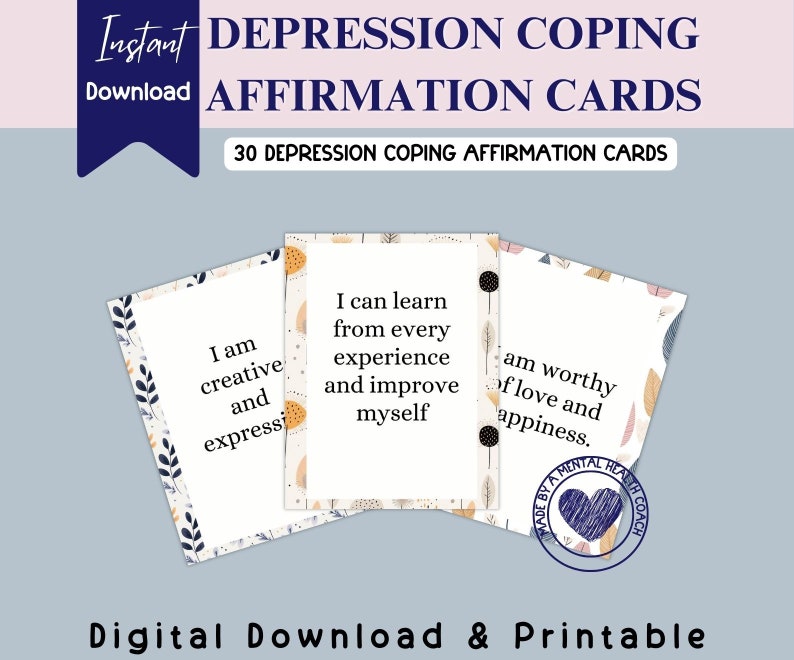 Depression Coping Statements, Therapy Office Decor, Positive ...