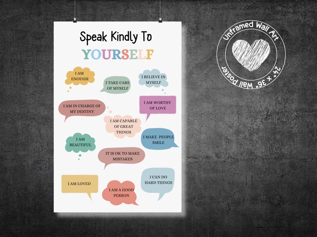 Positive Affirmations Poster, Feelings Poster, Positive Self Talk ...