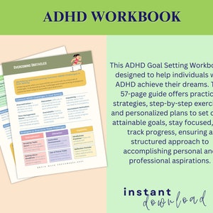 ADHD Goal Setting Workbook for Teen Mental Health, Personal Development ...