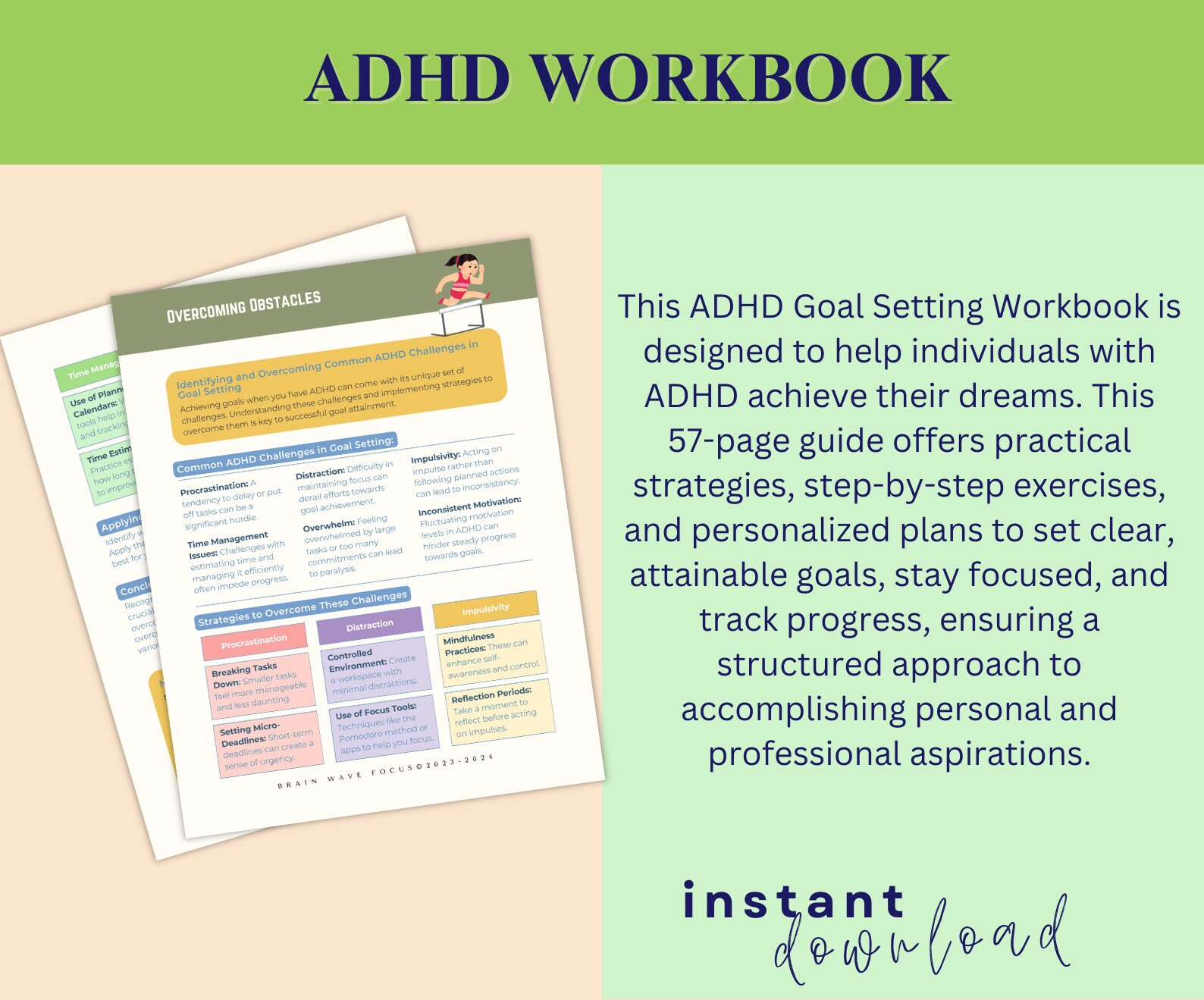 ADHD Goal Setting Workbook for Teen Mental Health, Personal Development ...