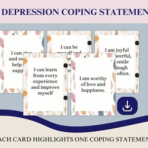 Depression Coping Statements, Therapy Office Decor, Positive ...