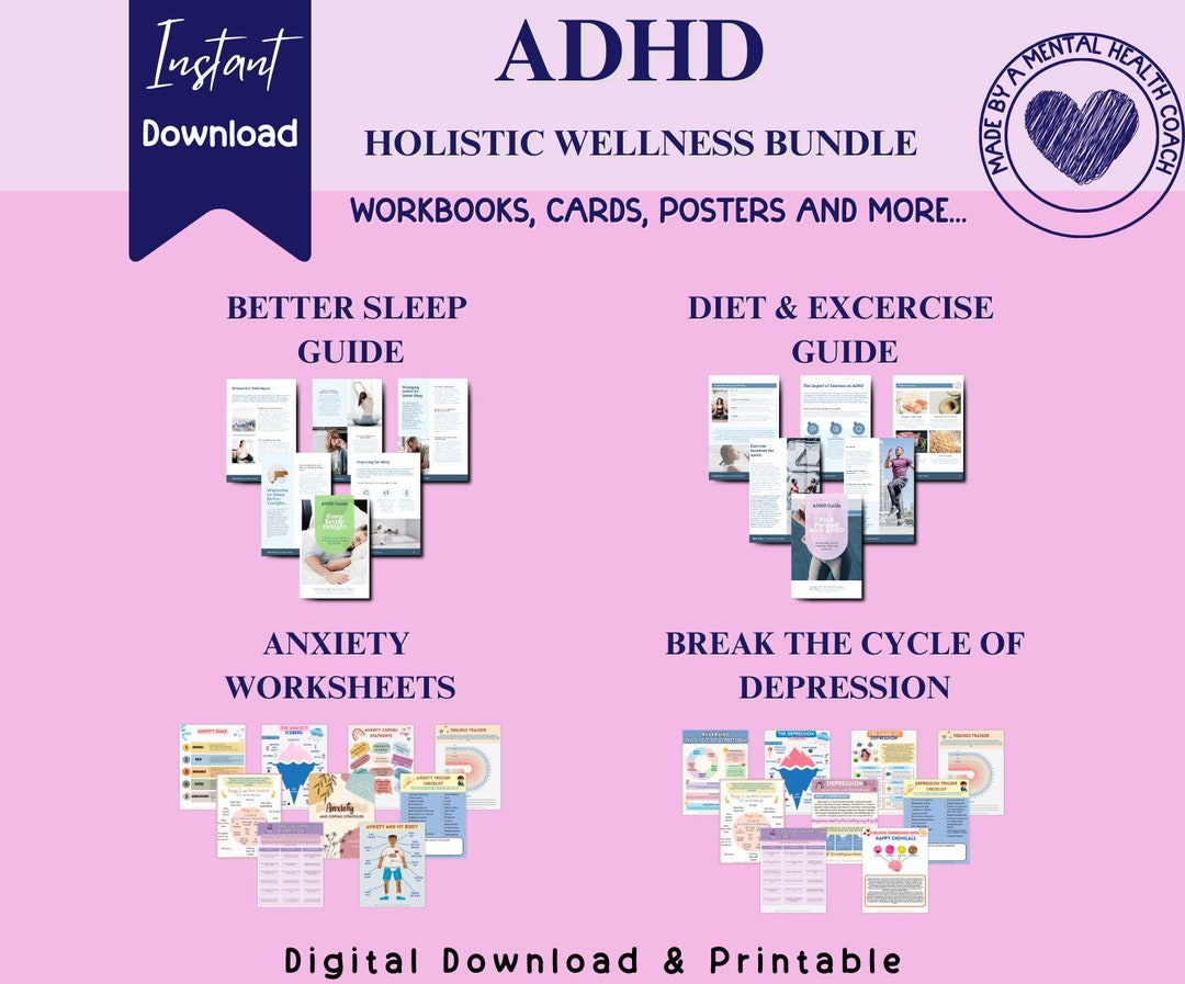 ADHD Holistic Wellness Workbook Bundle: Teens & Adults (PDF) - Etsy