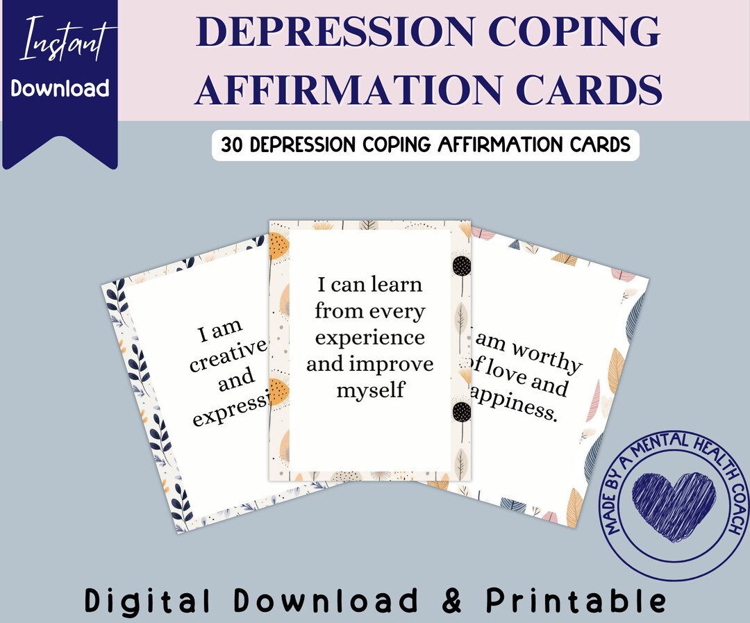 Depression Coping Statements, Therapy Office Decor, Positive ...