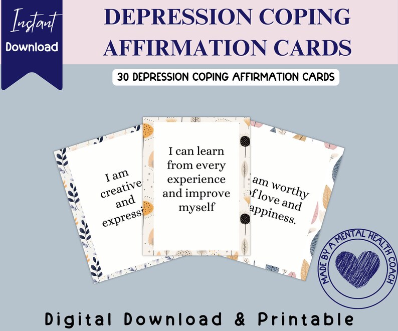 Depression Coping Statements, Therapy Office Decor, Positive ...