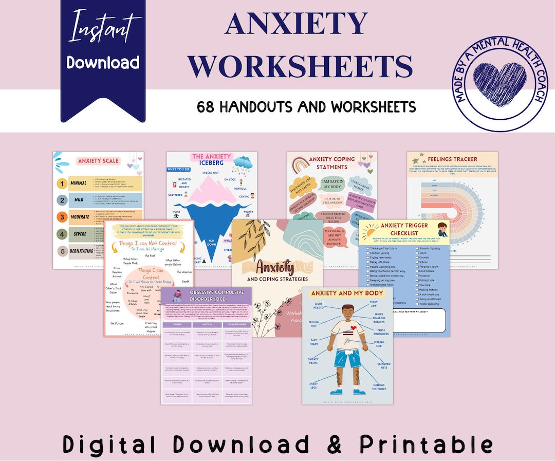 Anxiety Worksheet Journal, Therapy Worksheet, School Counselors ...