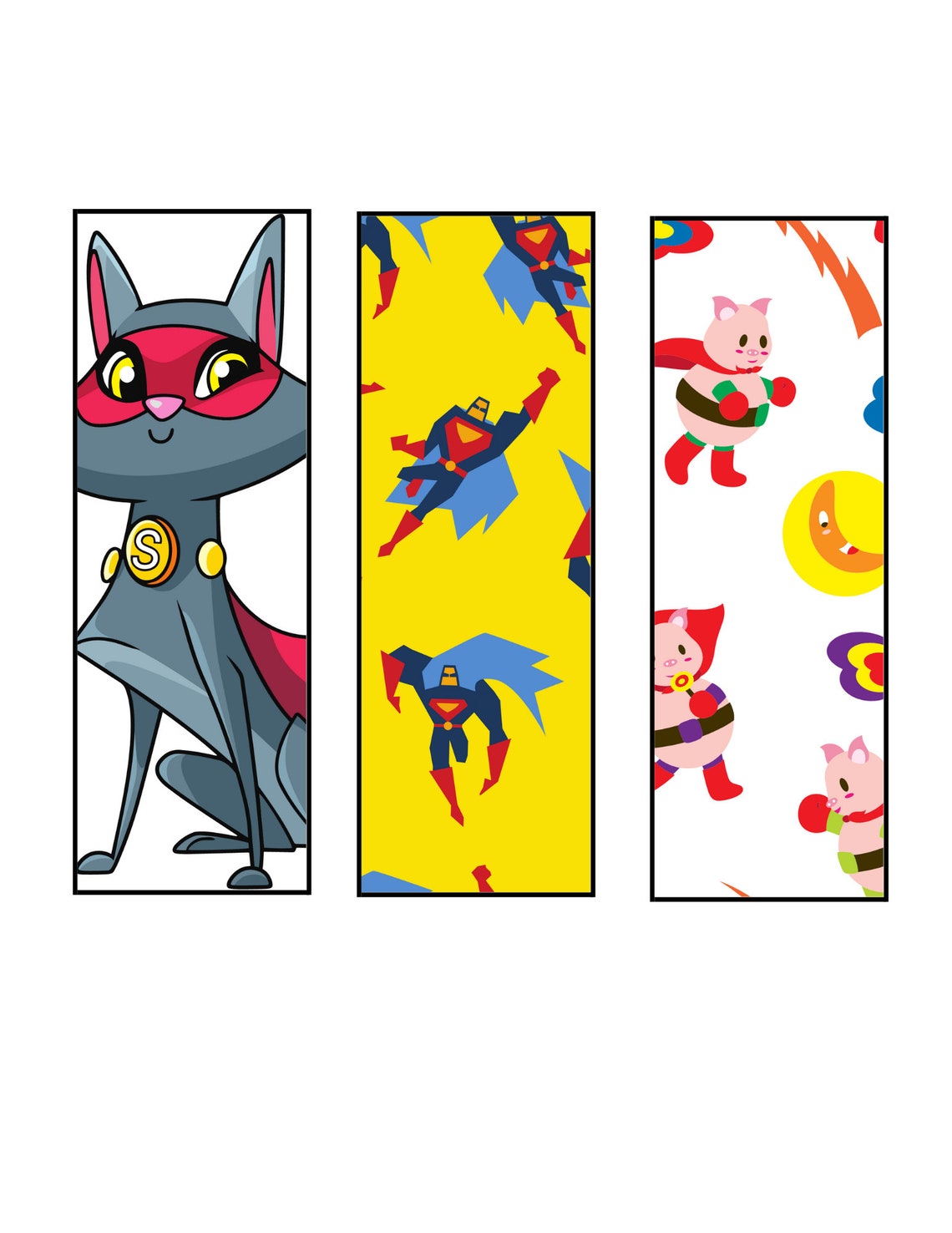 Kids' Printable Bookmark Set 42 Colorful & Fun PDF Designs, Immediate ...